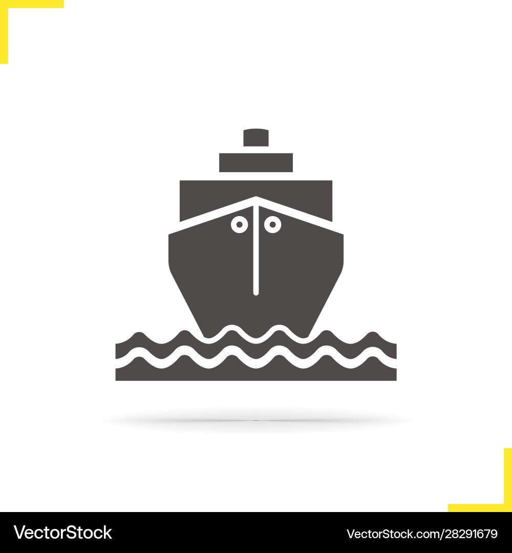 Cruise ship with waves icon Royalty Free Vector Image