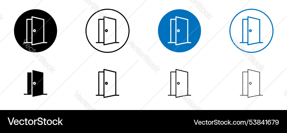 Door icon set Royalty Free Vector Image - VectorStock