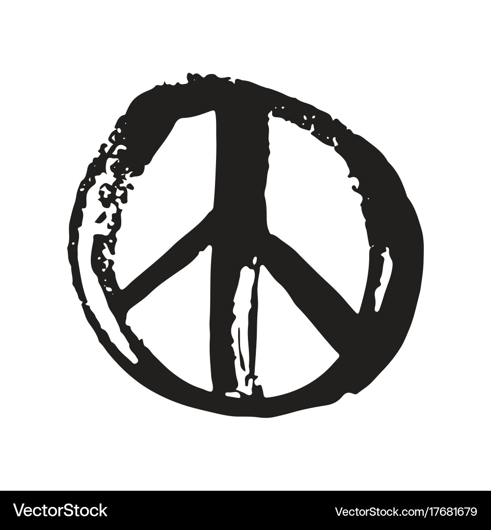 Hand Drawn Peace Symbol Grunge Royalty Free Vector Image