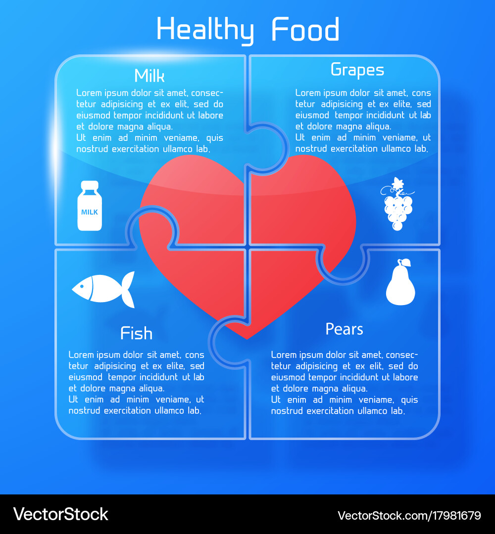 Healthy food concept puzzle design Royalty Free Vector Image