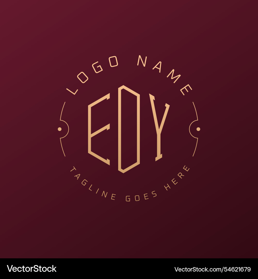 Luxury edy logo design elegant letter Royalty Free Vector