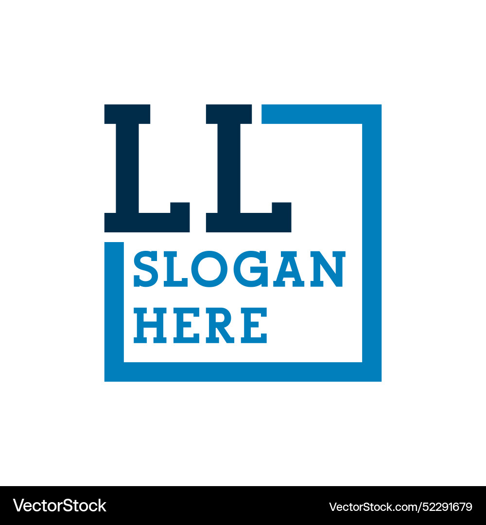 Minimal initials logo letters l and ll initial Vector Image
