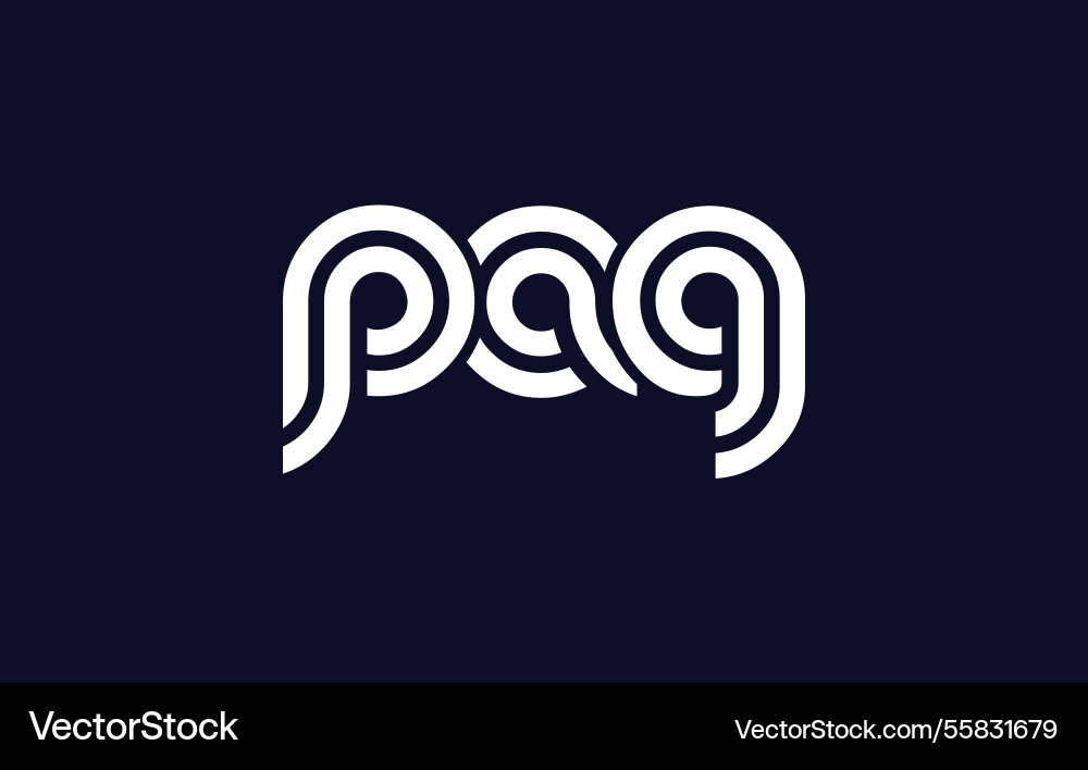 Pag creative unique modern letter logo design Vector Image