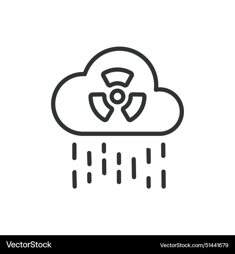 Radioactive fallout acid rain in line design Vector Image