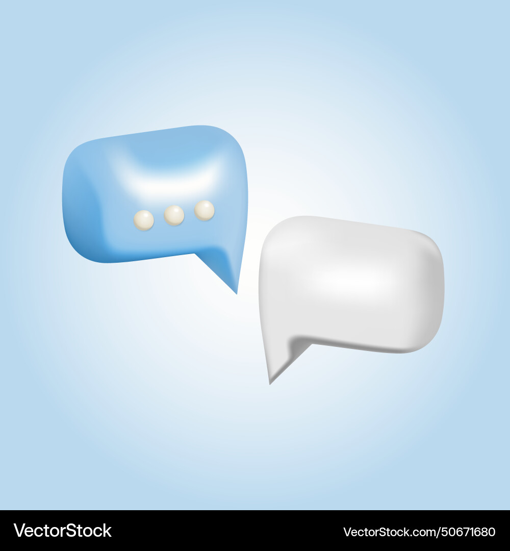 3d blue and white bubble speeches Royalty Free Vector Image