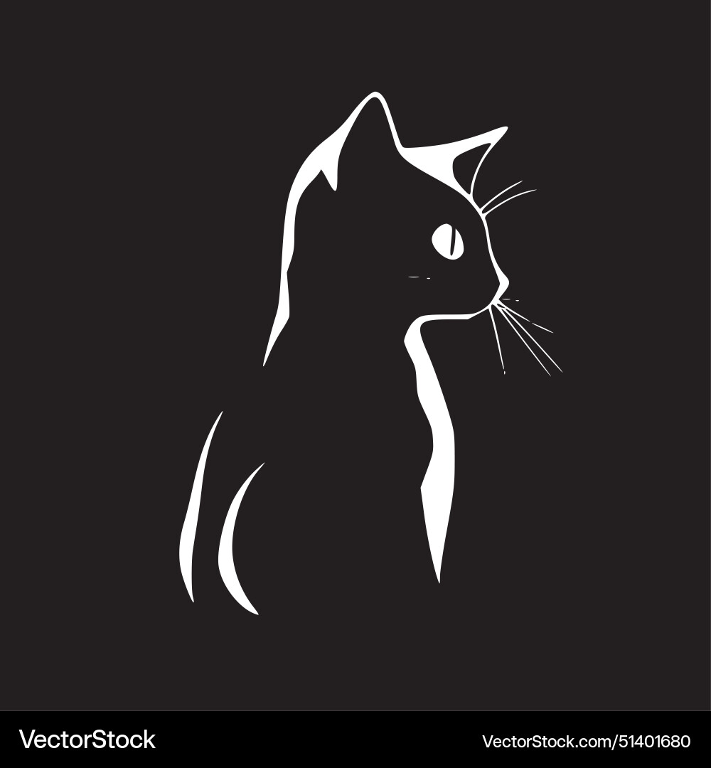 Cat - minimalist and flat logo Royalty Free Vector Image