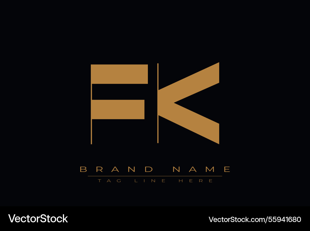 Fk initial letter logo design Royalty Free Vector Image