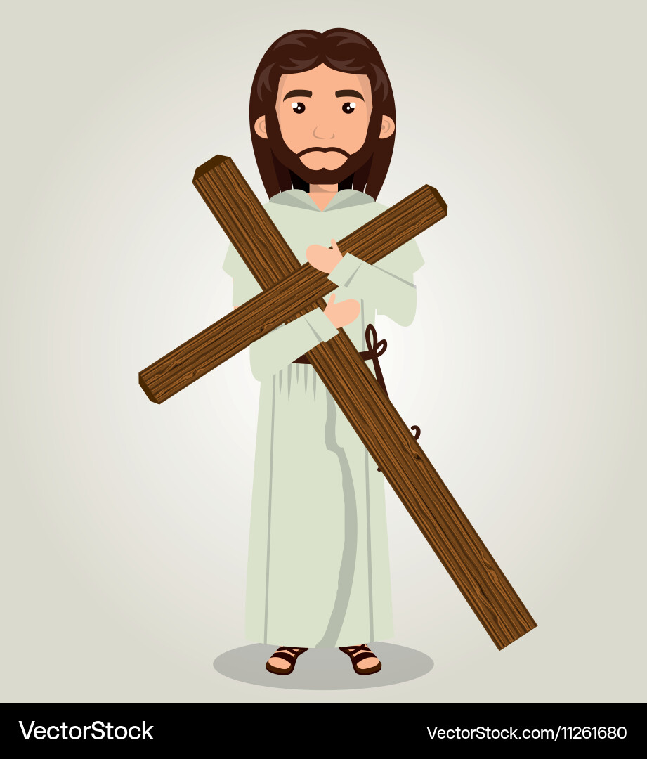 Jesus christ carrying cross design Royalty Free Vector Image