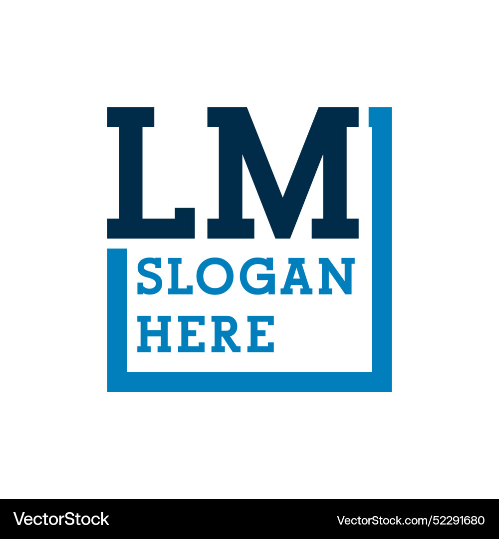 Minimal initials logo letters l and m lm initial Vector Image