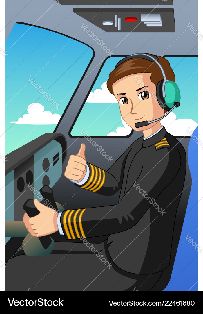 Pilot of an airplane Royalty Free Vector Image