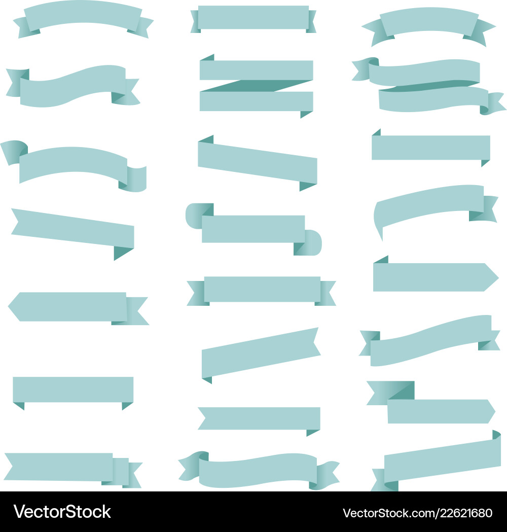 Ribbon set in isolated white background Royalty Free Vector