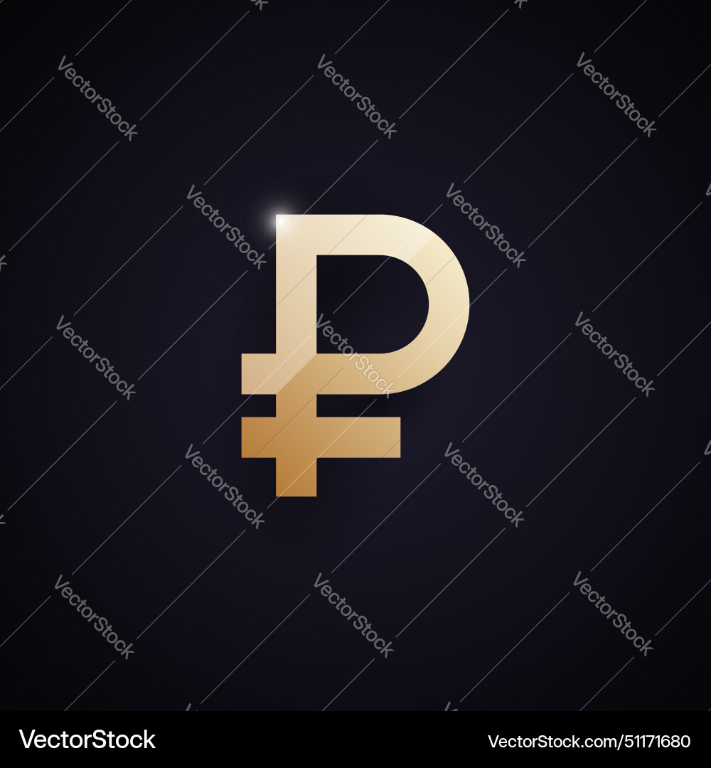 Russian ruble symbol icon Royalty Free Vector Image