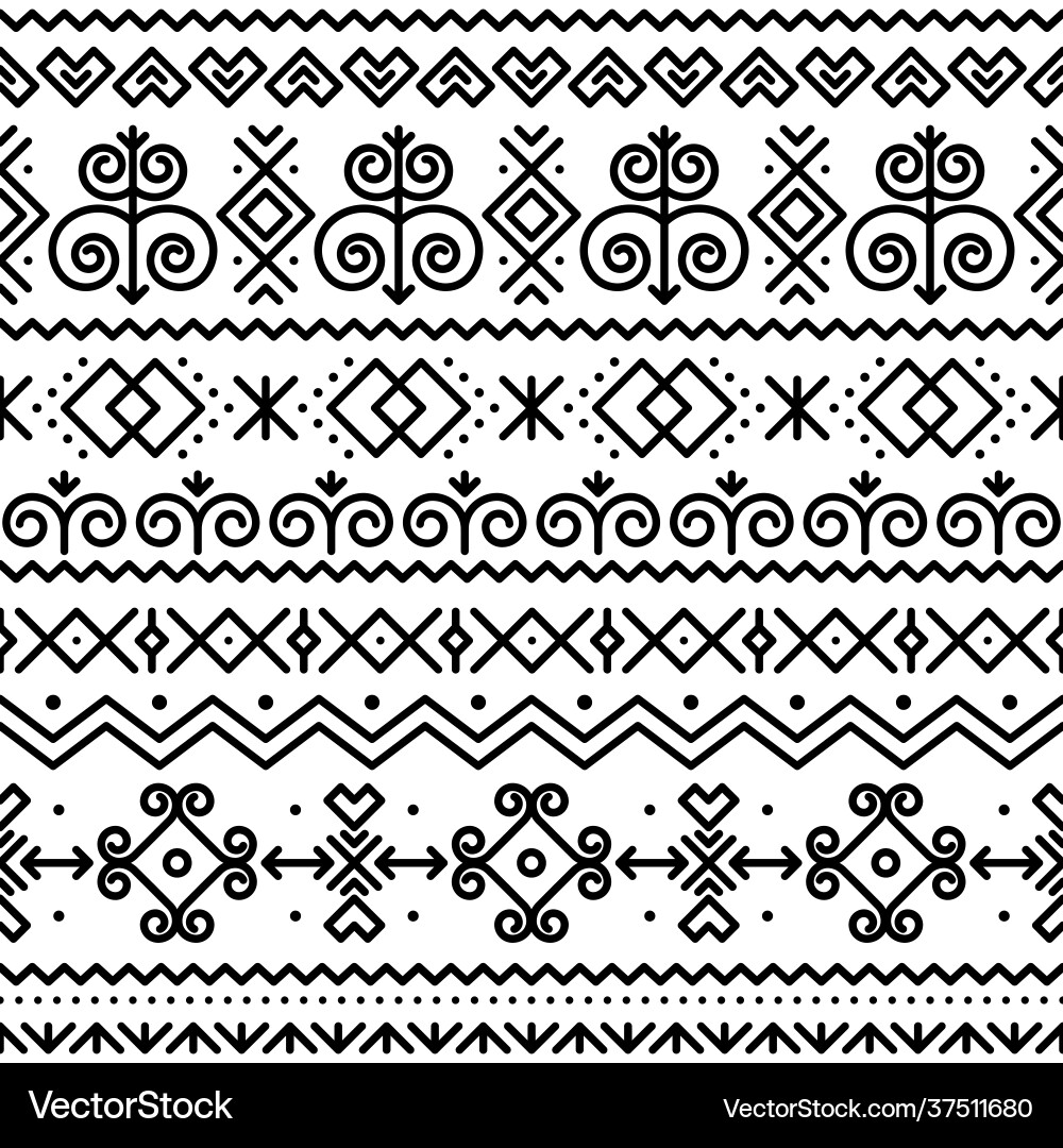 Slovak Folk Pattern - Black & White Royalty Free Vector