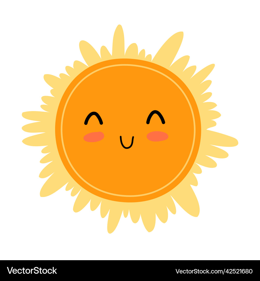 Smiling Sun Icon - Sunny Smiley Royalty Free Vector Image