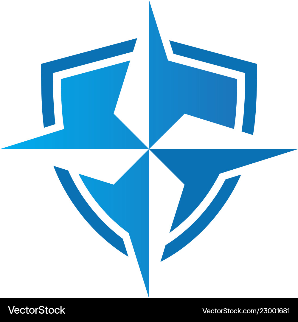 3D Nautical Shield Logo Royalty Free Vector Image