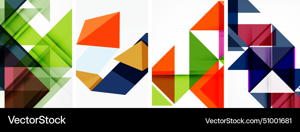 A bunch of colorful triangles on white Royalty Free Vector
