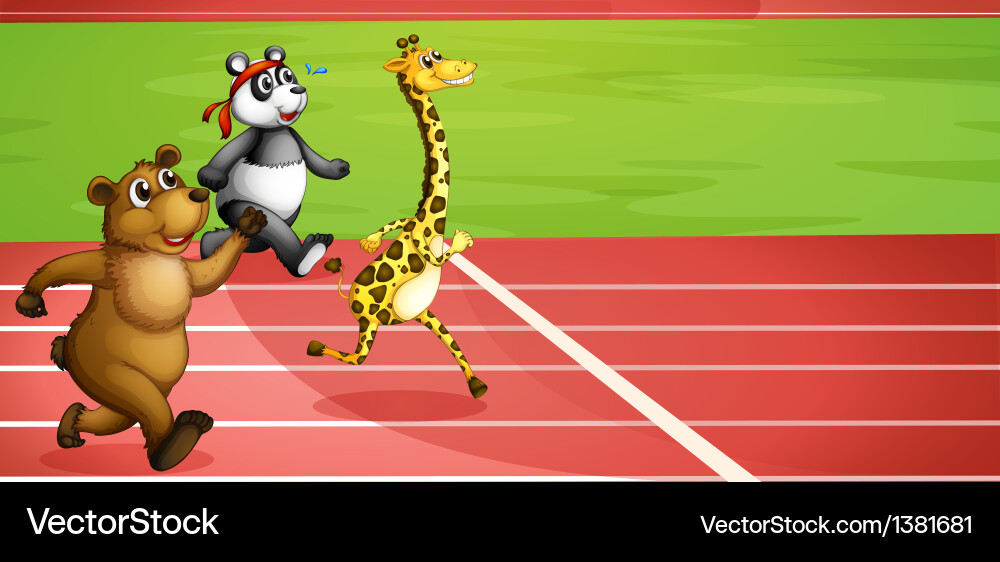 An animal marathon Royalty Free Vector Image - VectorStock