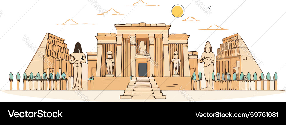 Ancient Greek Temple – Royalty-Free Vector | VectorStock