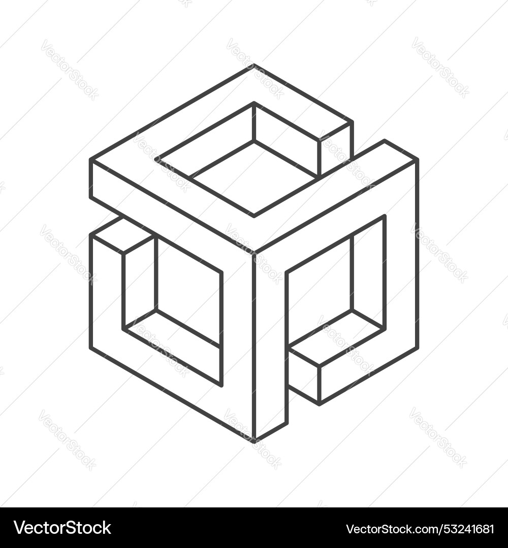 Cube logo geometric design monochrome box Vector Image