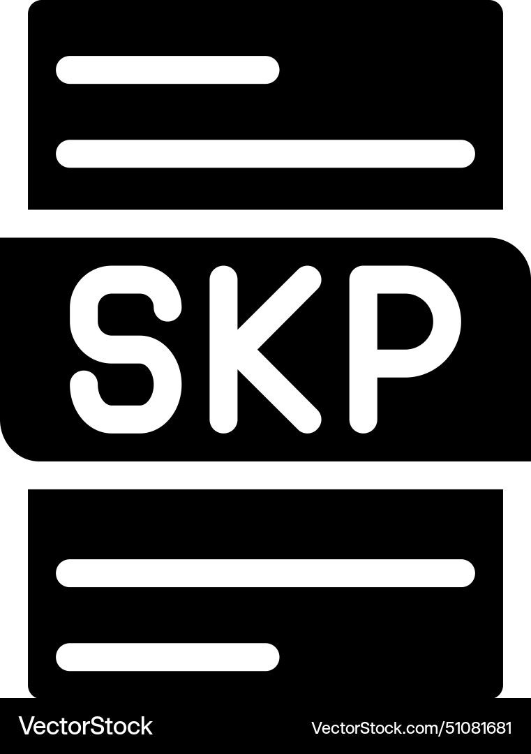 File type format skp icons document extension Vector Image