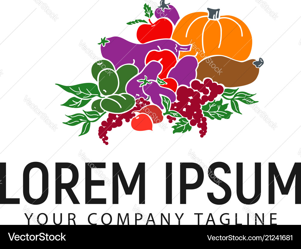 Fresh Vegetable Logo Template Royalty Free Vector Image