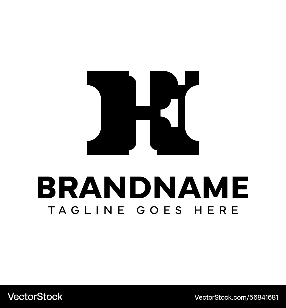 Letters hf monogram logo for any brand Royalty Free Vector