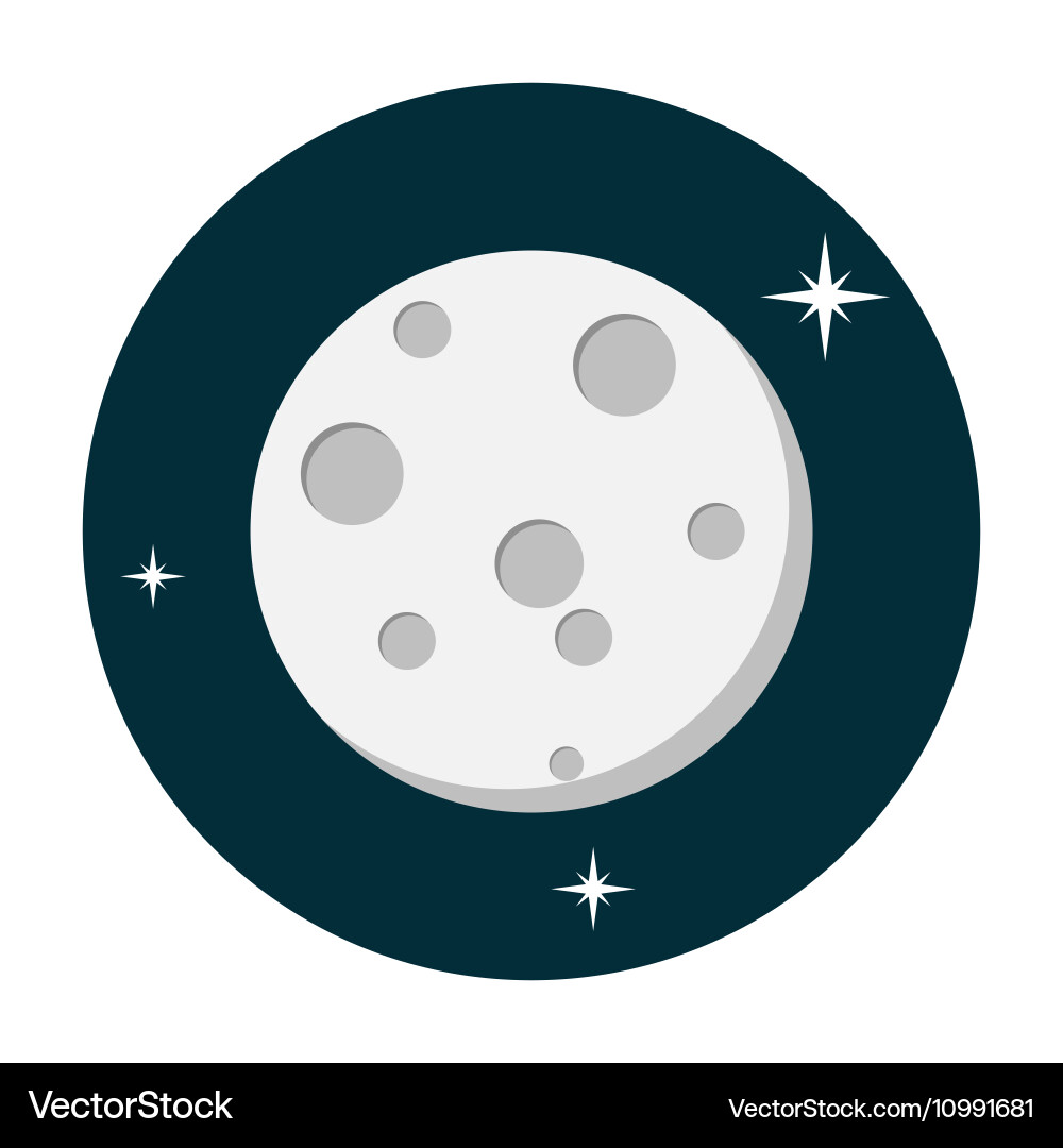 Moon icon flat Royalty Free Vector Image - VectorStock