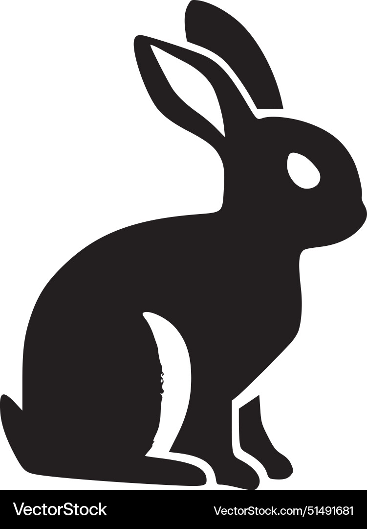 Rabbit - black and white Royalty Free Vector Image