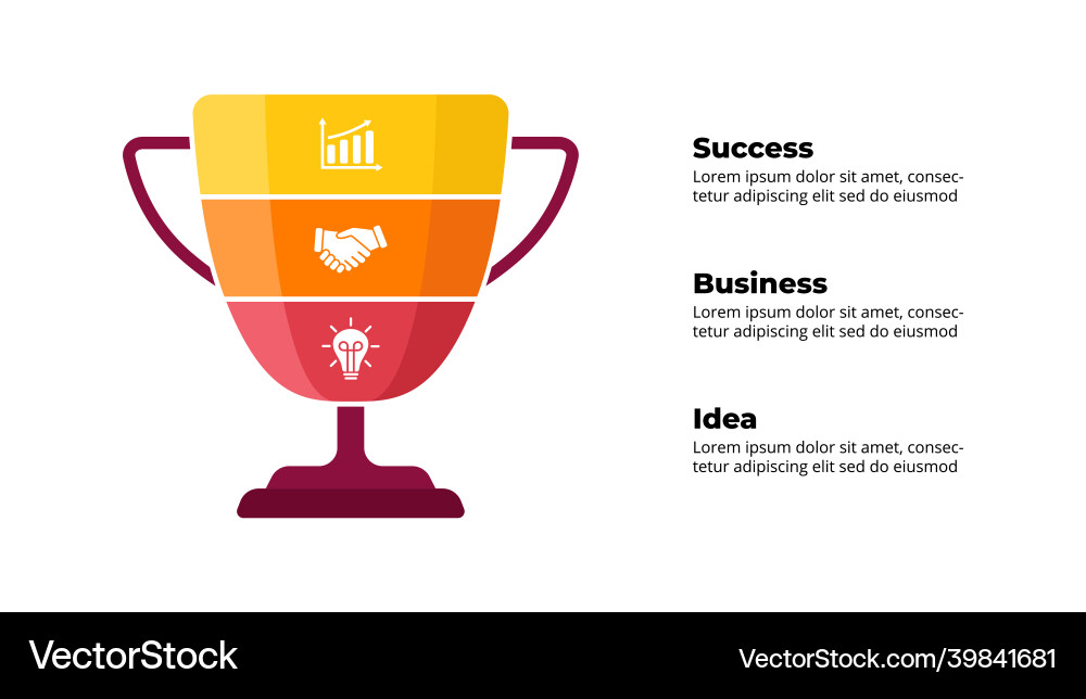 Winner cup success infographic presentation Vector Image