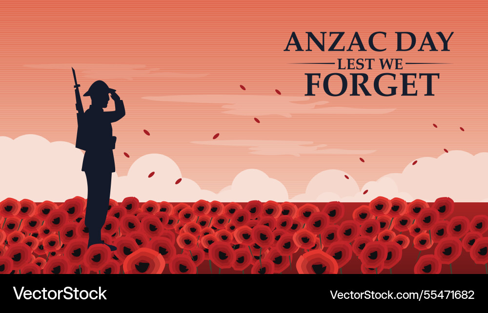 ANZAC Remembrance Artwork Royalty Free Vector Image