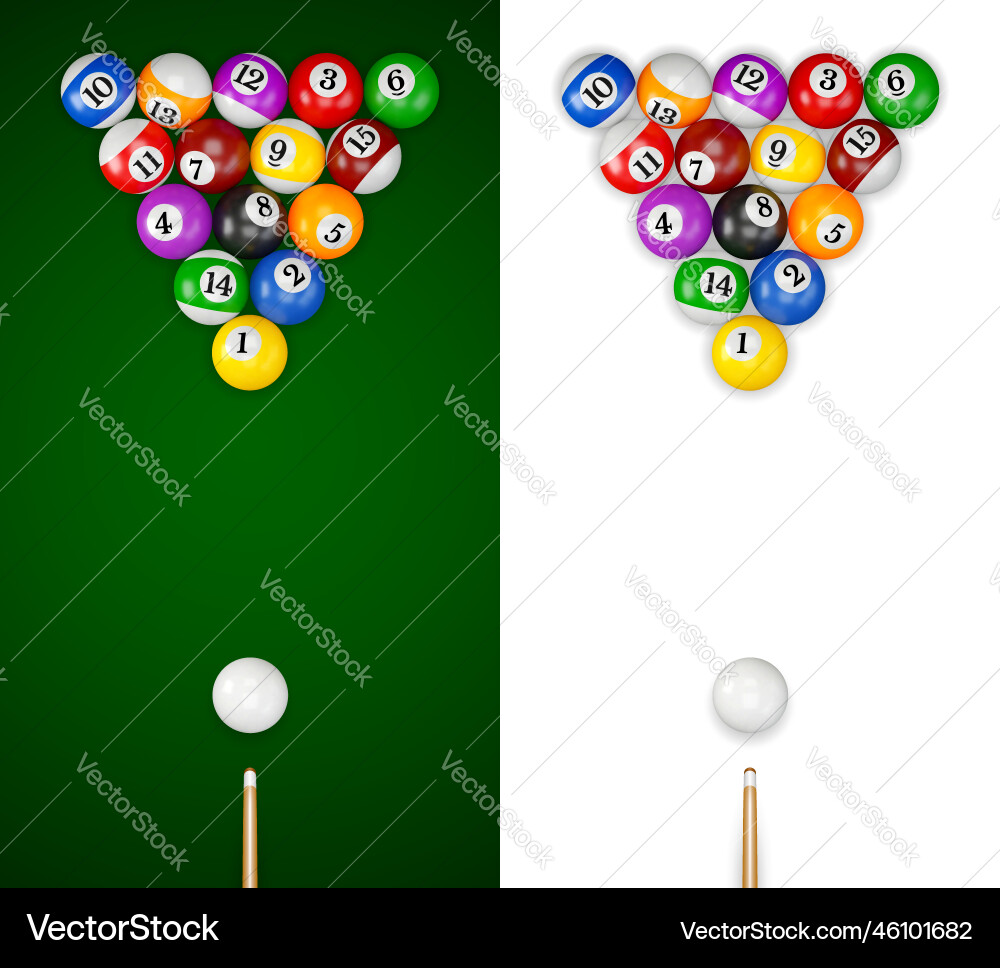 Billiards balls triangle Royalty Free Vector Image