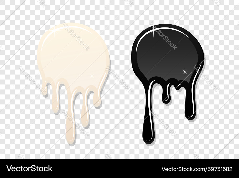 Drip paint spot 3d set isolated transparent Vector Image