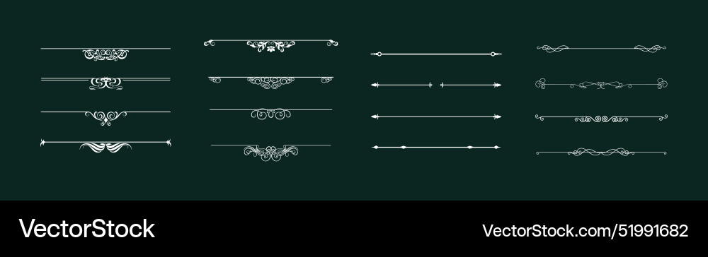 Floral decorative ornamental divider pack Vector Image