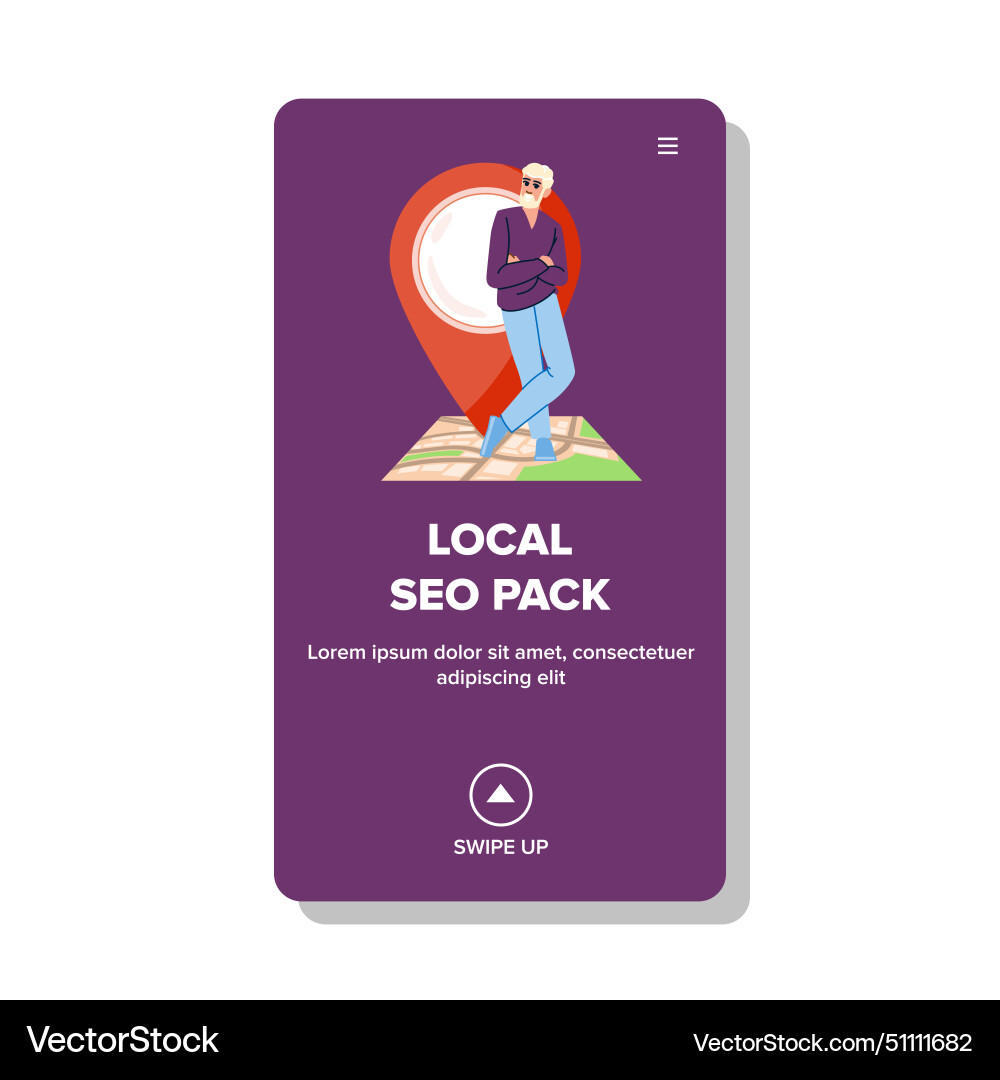 Google local seo pack Royalty Free Vector Image