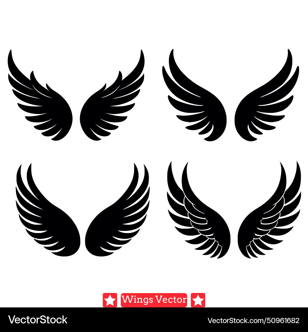 Heavenly haven versatile wings collection for all Vector Image