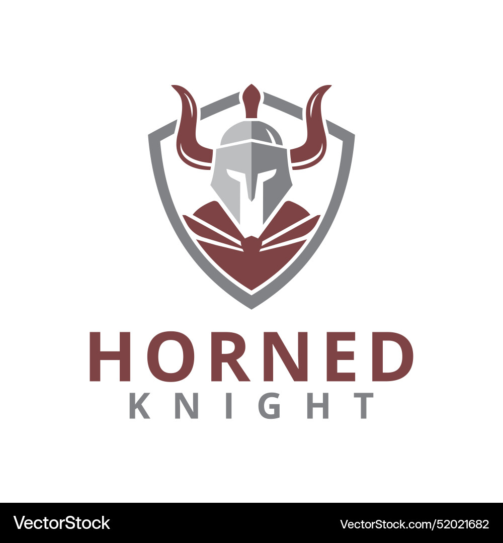 Horned bull head animal knight armor strong Vector Image