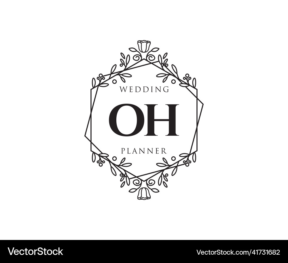 Oh initials letter wedding monogram logos Vector Image