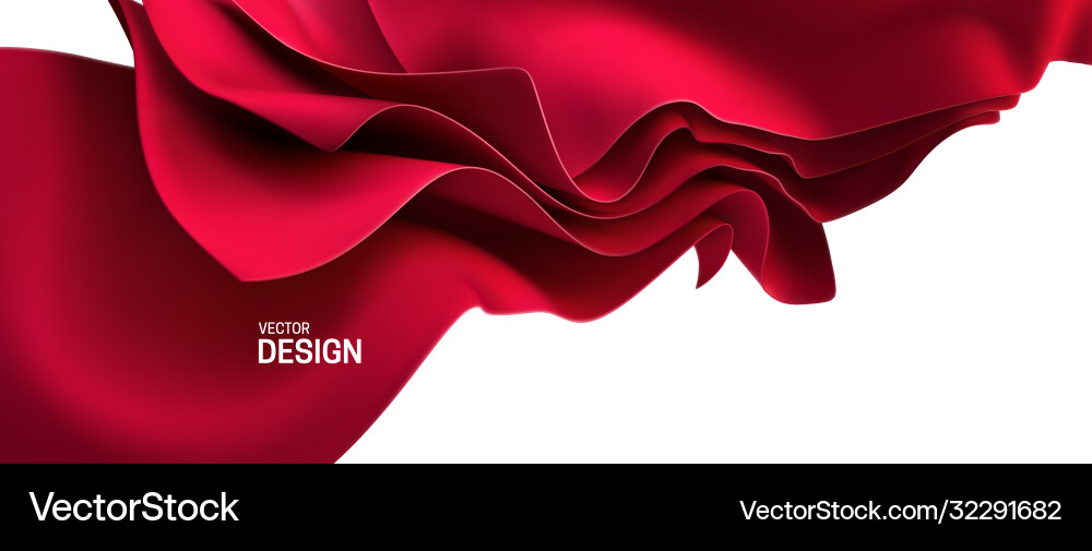 Red streaming fabric abstract background Vector Image