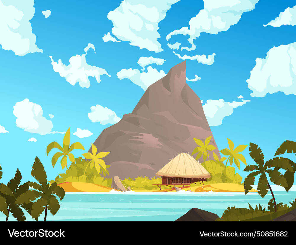Tropical island cartoon Royalty Free Vector Image
