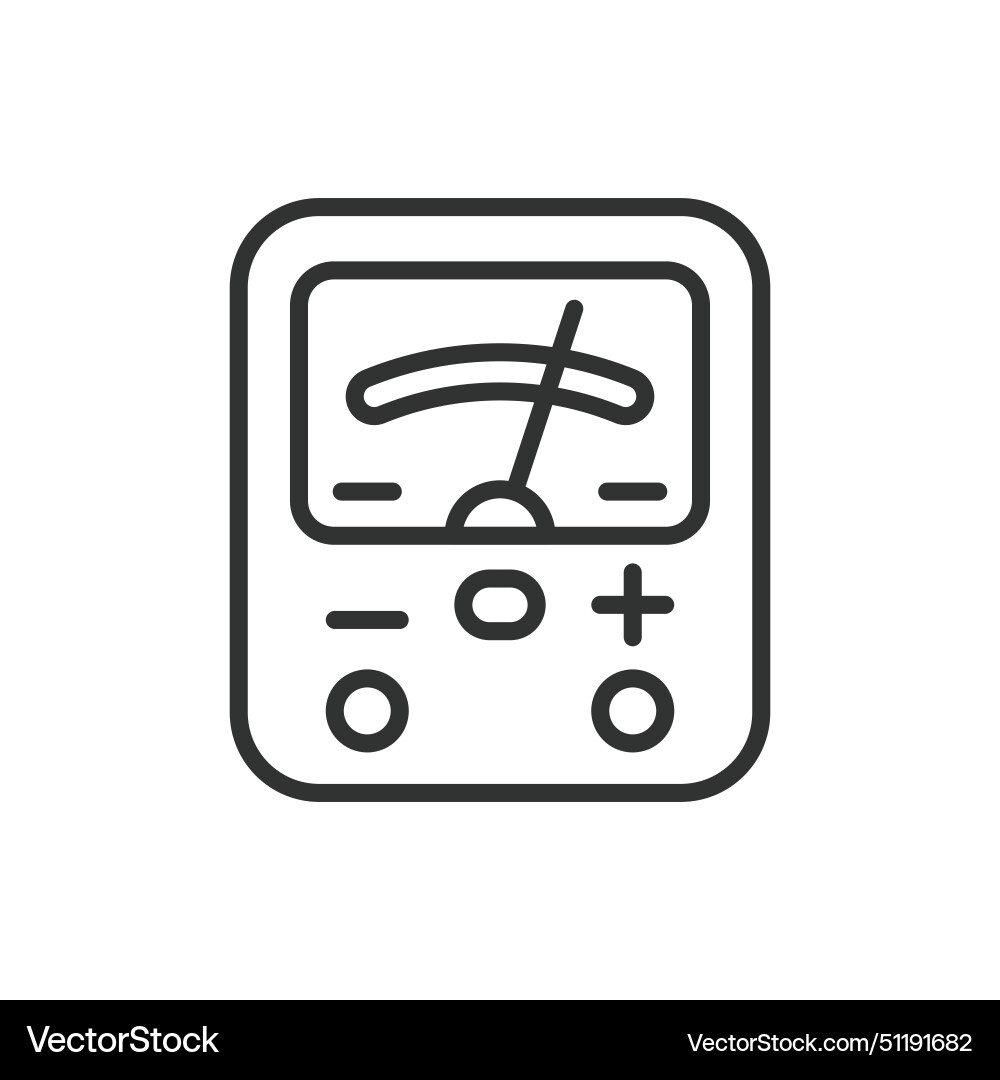 Voltmeter in line design voltage meter Royalty Free Vector
