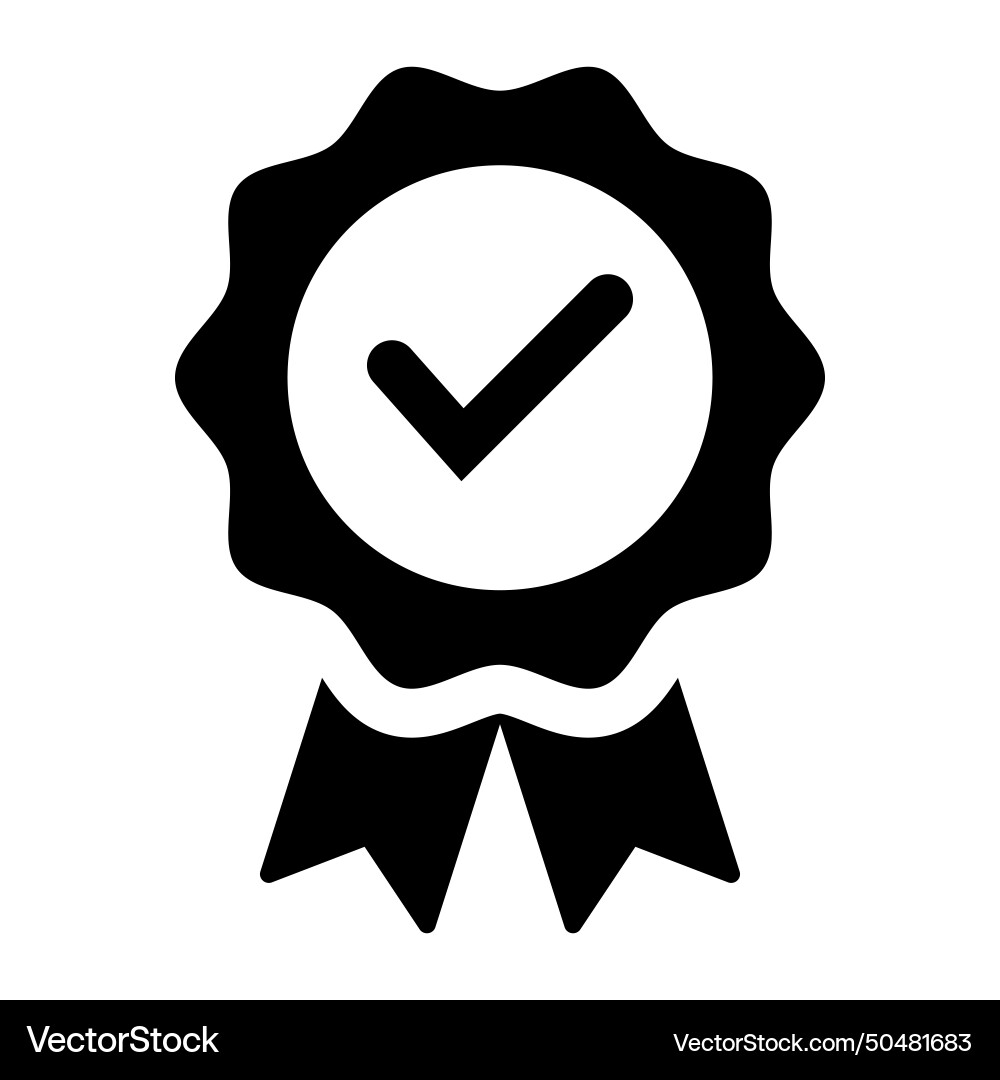 Approval check icon on transparent background Vector Image