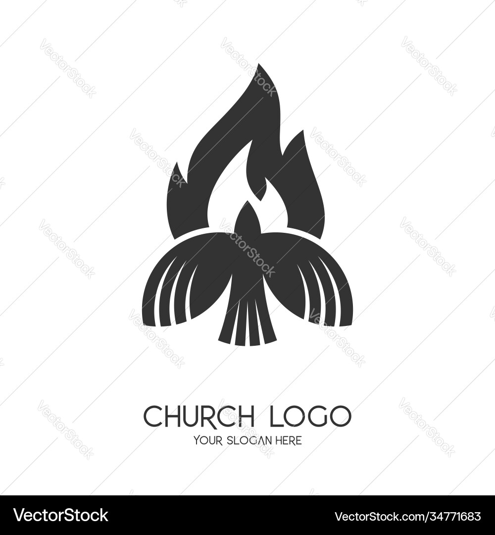 Church logo christian symbols Royalty Free Vector Image
