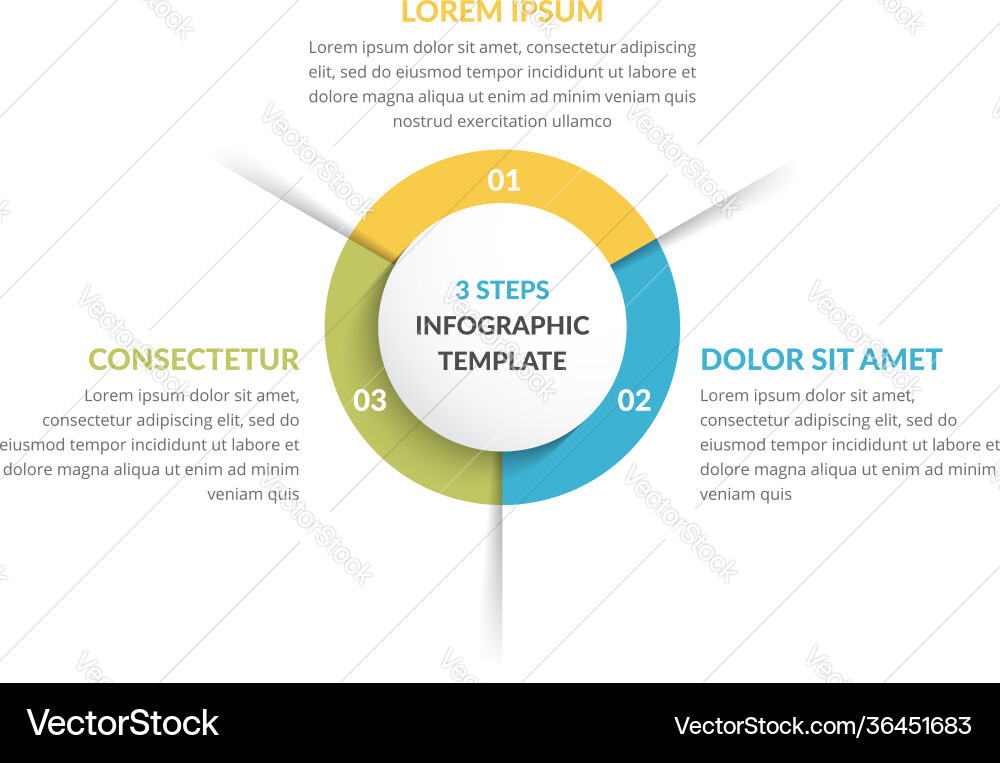 Circle infographics - three elements Royalty Free Vector