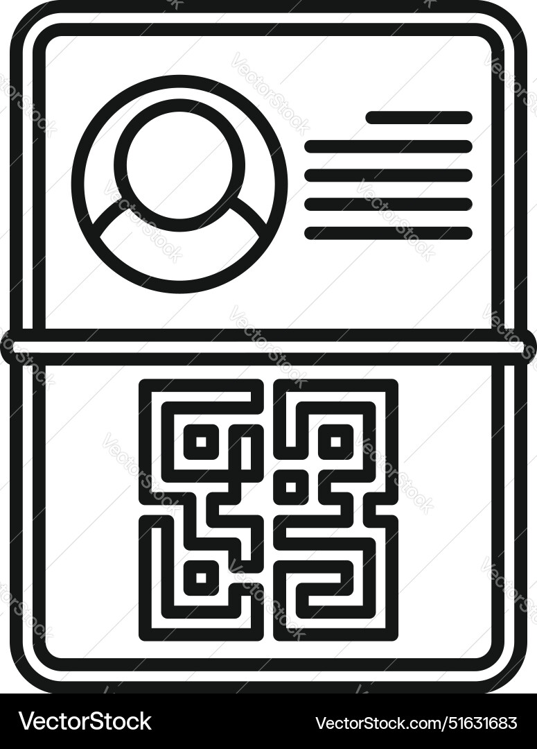 Digital id card with qr code offering secure Vector Image
