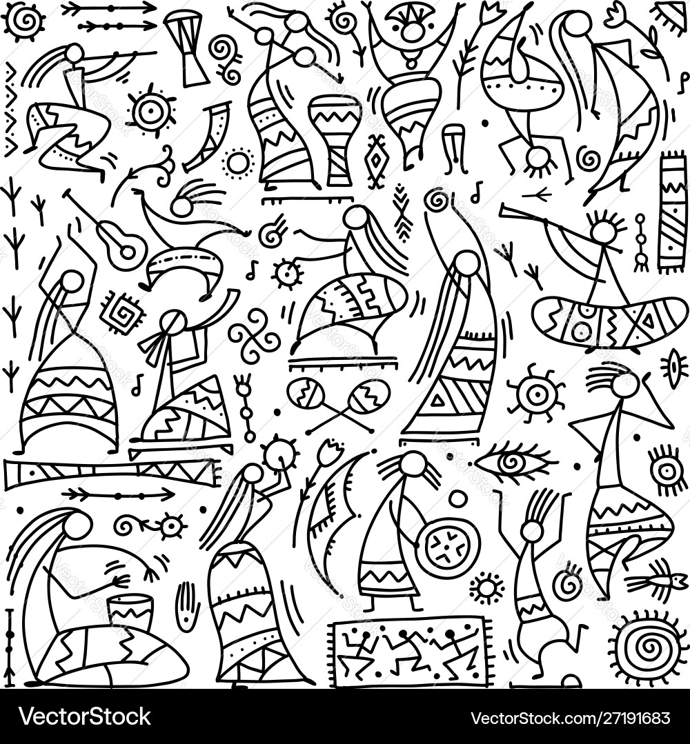 Folk ethnic dance background for your design Vector Image