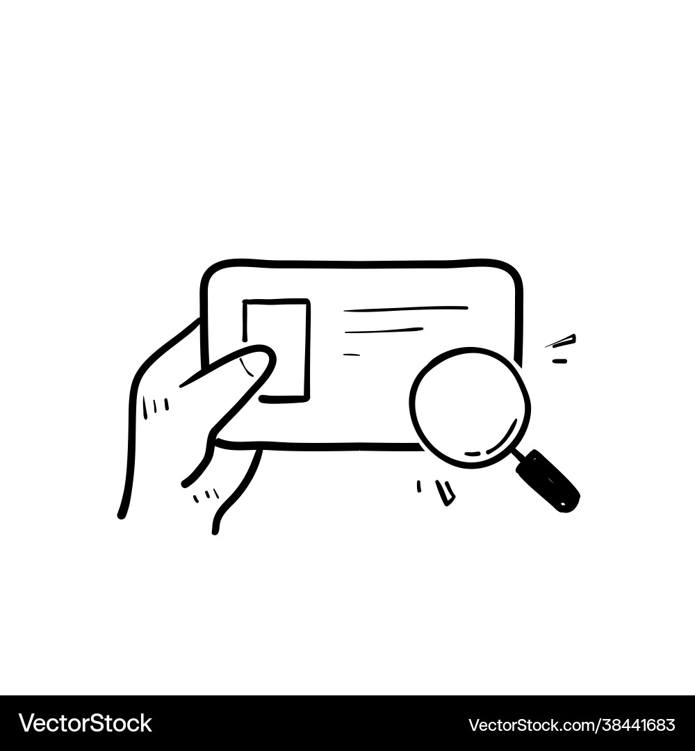 Hand drawn doodle identification card scan icon Vector Image