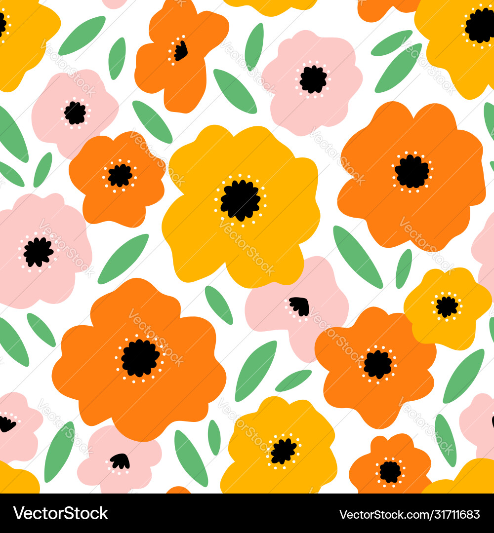 It feels like summer beautiful bright flowers Vector Image