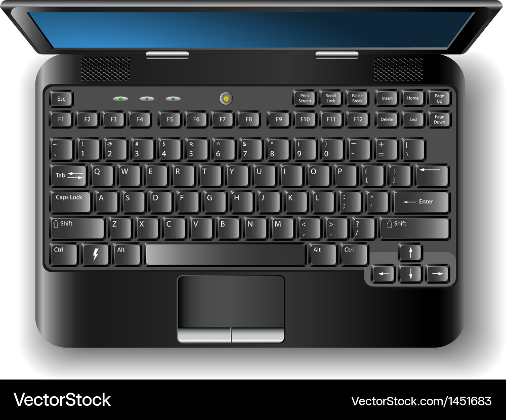 Laptop from top view Royalty Free Vector Image