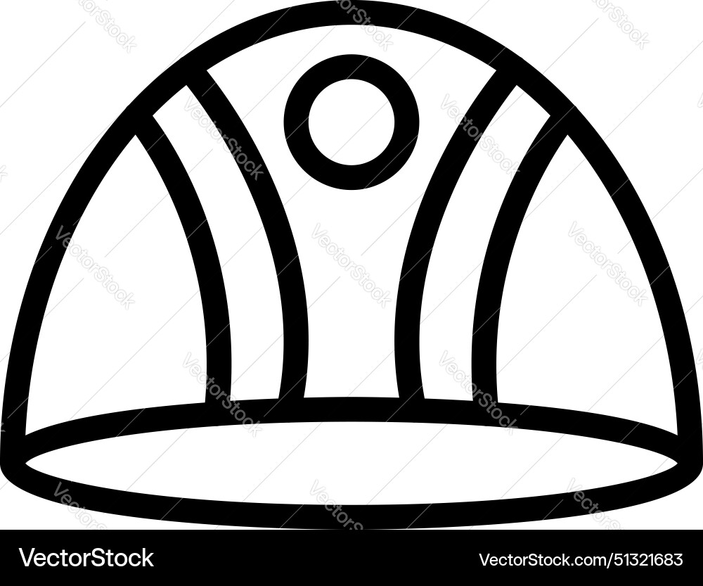 Line art of a construction helmet Royalty Free Vector Image