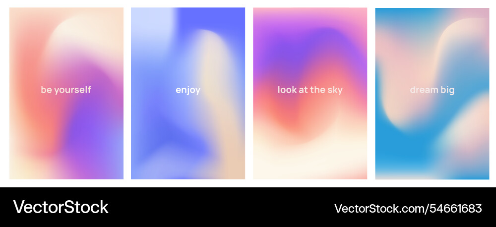 Pastel gradient poster set rainbow flyers Vector Image